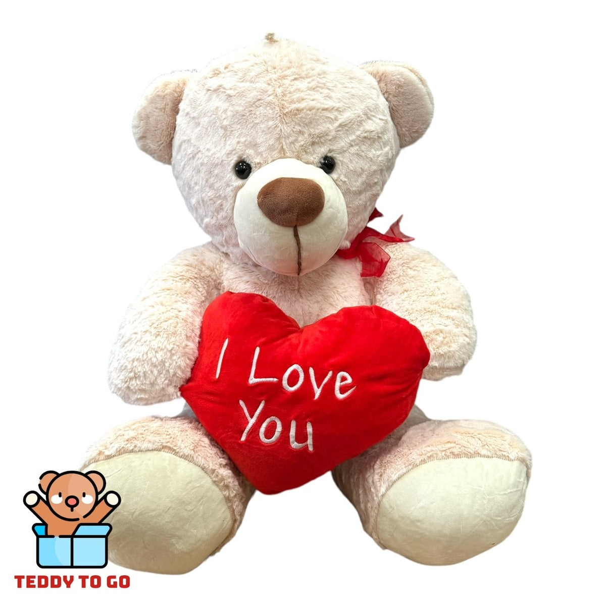 White Bear with Heart plush 60 cm – Teddy to Go