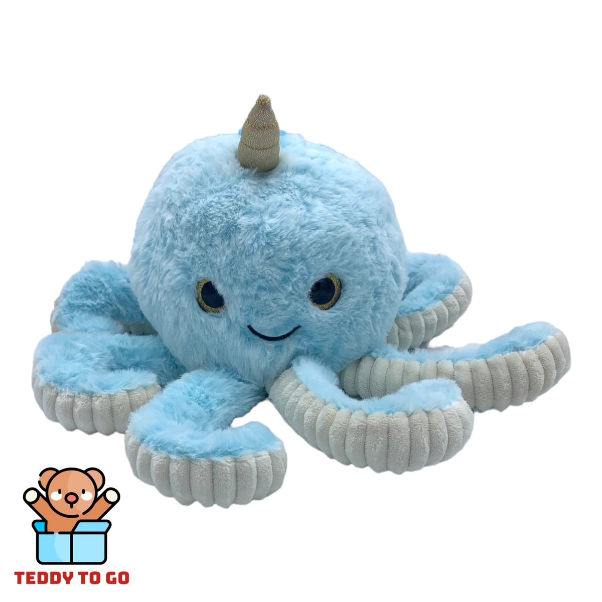 Octopus knuffel blauw 28 cm – Teddy to Go