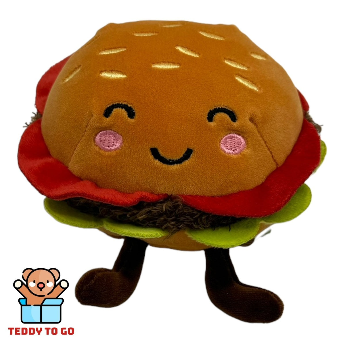Softlings Foodies Patty de Hamburger knuffel 22 cm – Teddy to Go